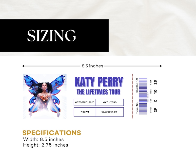 Editable Katy Perry Concert Ticket Template, Editable Concert Ticket ...