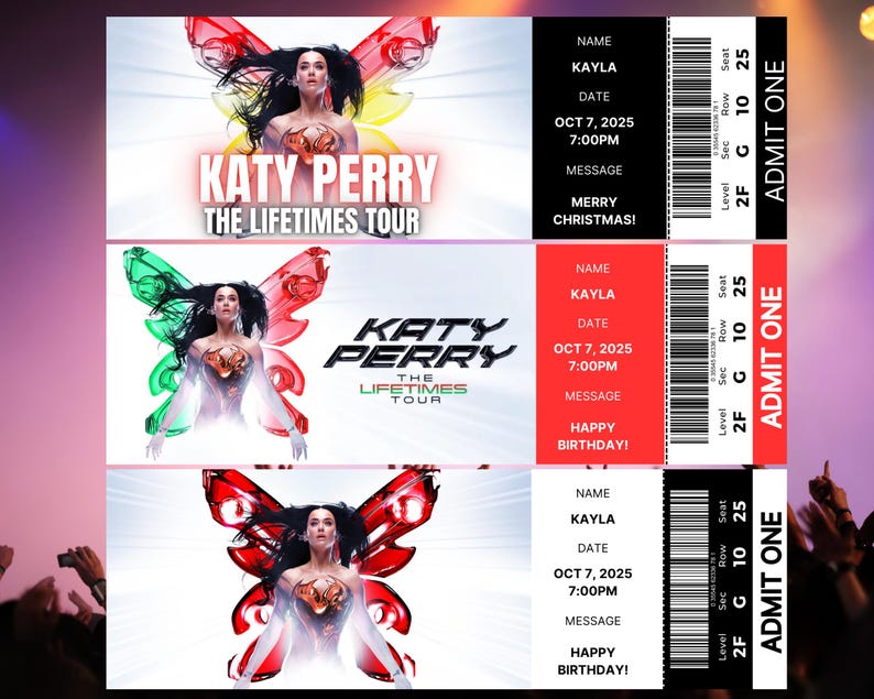 Editable Katy Perry Concert Ticket Template, Editable Concert Ticket ...