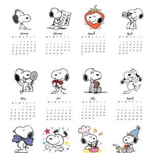 Snoopy Calendar 2025: Printable PNG (instant Download) - Etsy