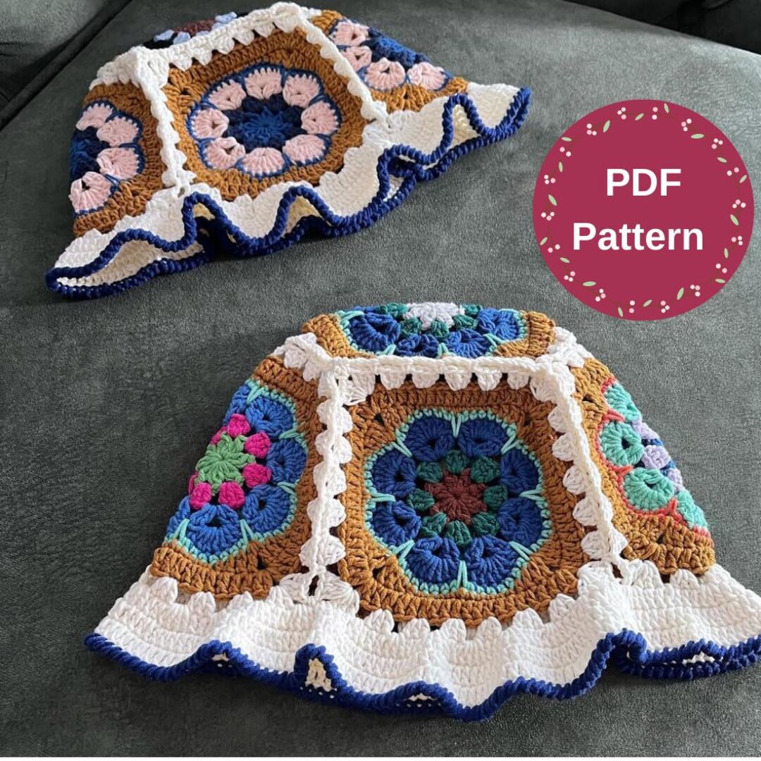 African Flower Bucket Hat Pattern,crochet Bucket Hat Pattern,begginer ...