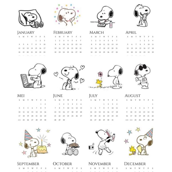 2026 Snoopy Calendar - Etsy
