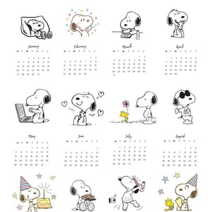 Snoopy Calendar 2025, Transparent PNG, Printable Calendar (digital ...