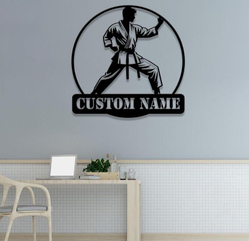 Personalized Boy Karate Metal Wall Art, Custom Martial Arts Name Sign ...
