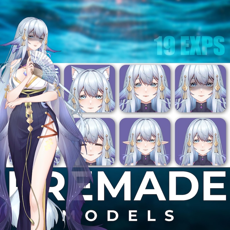 Live2d Premade Model | Mermaid | 19 Exps - Etsy