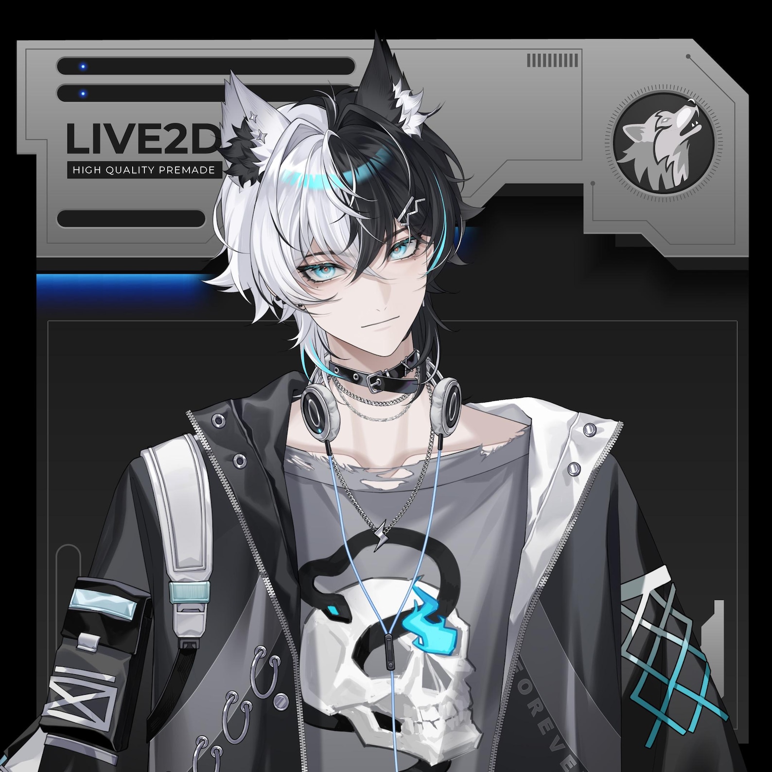 Live2d Premade Model | Wolf | Over 10 Expressions - Etsy