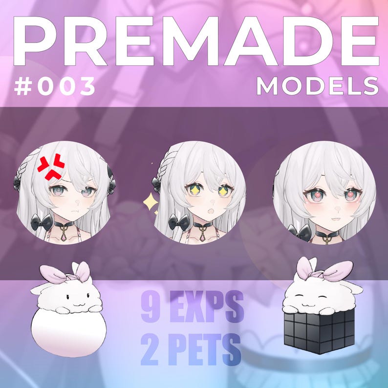Live2d Premade Model | Wolf | Over 10 Expressions - Etsy