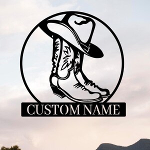 Custom Farm Boots Metal Sign Wall Art Decor, Waterproof Fade-resistant ...