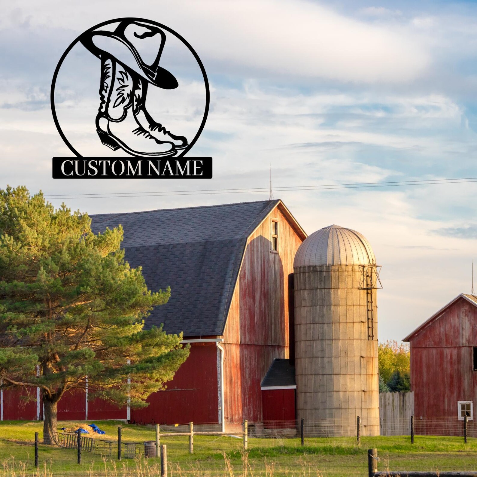 Custom Farm Boots Metal Sign Wall Art Decor, Waterproof Fade-resistant ...