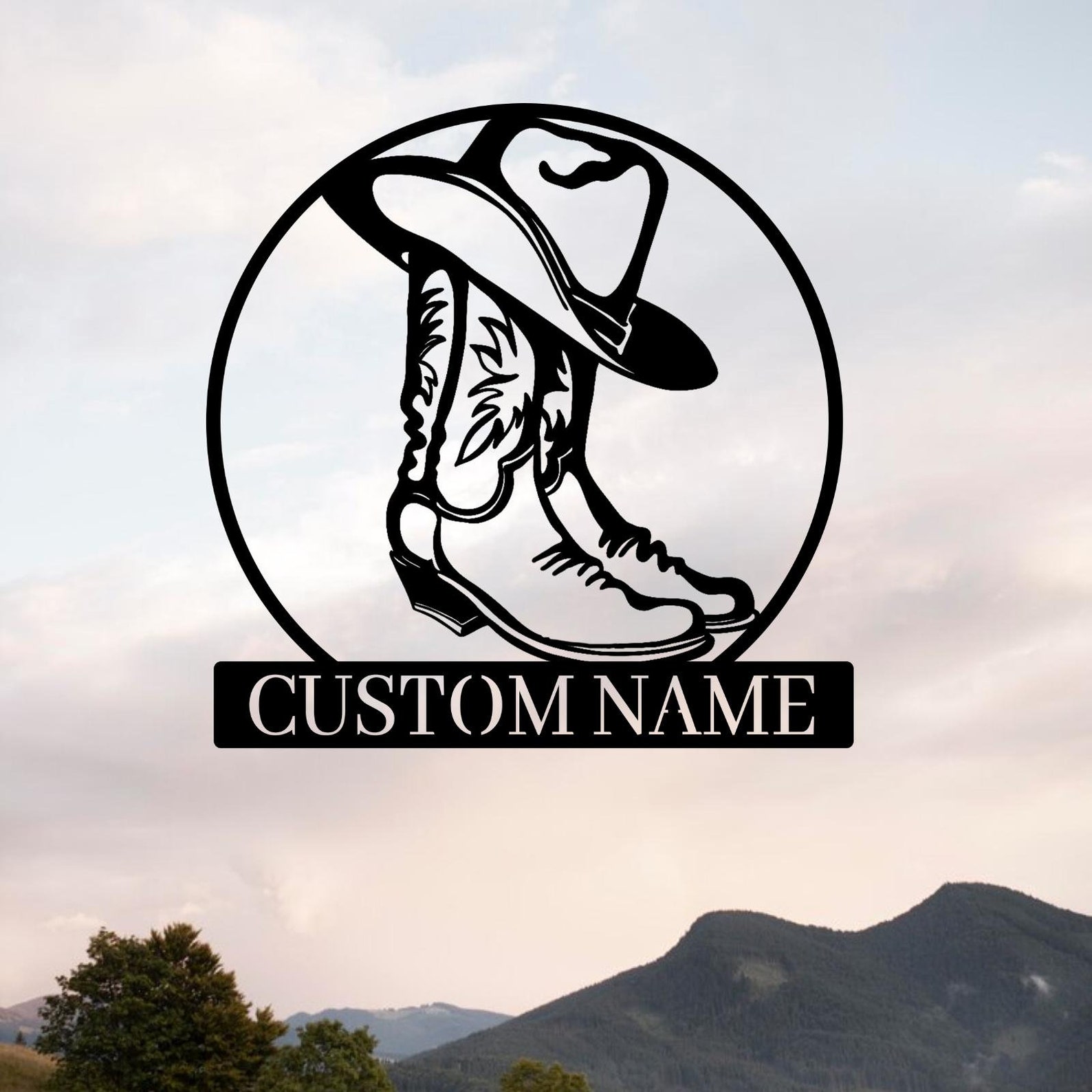 Custom Farm Boots Metal Sign Wall Art Decor, Waterproof Fade-resistant ...