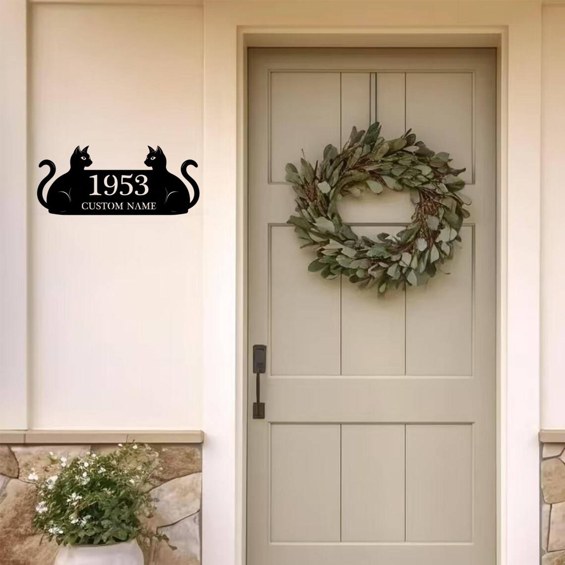 Custom Cat House Number Address Metal Sign,welcome Home Metal Sign,cat ...