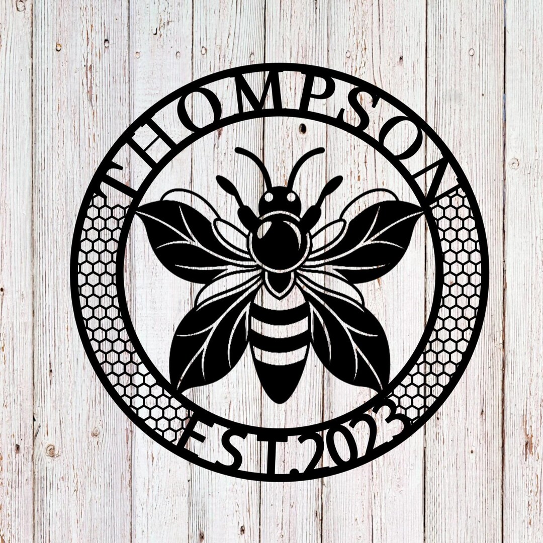Personalized Bee Metal Sign, Custom Wall Art, Waterproof Fade-resistant ...