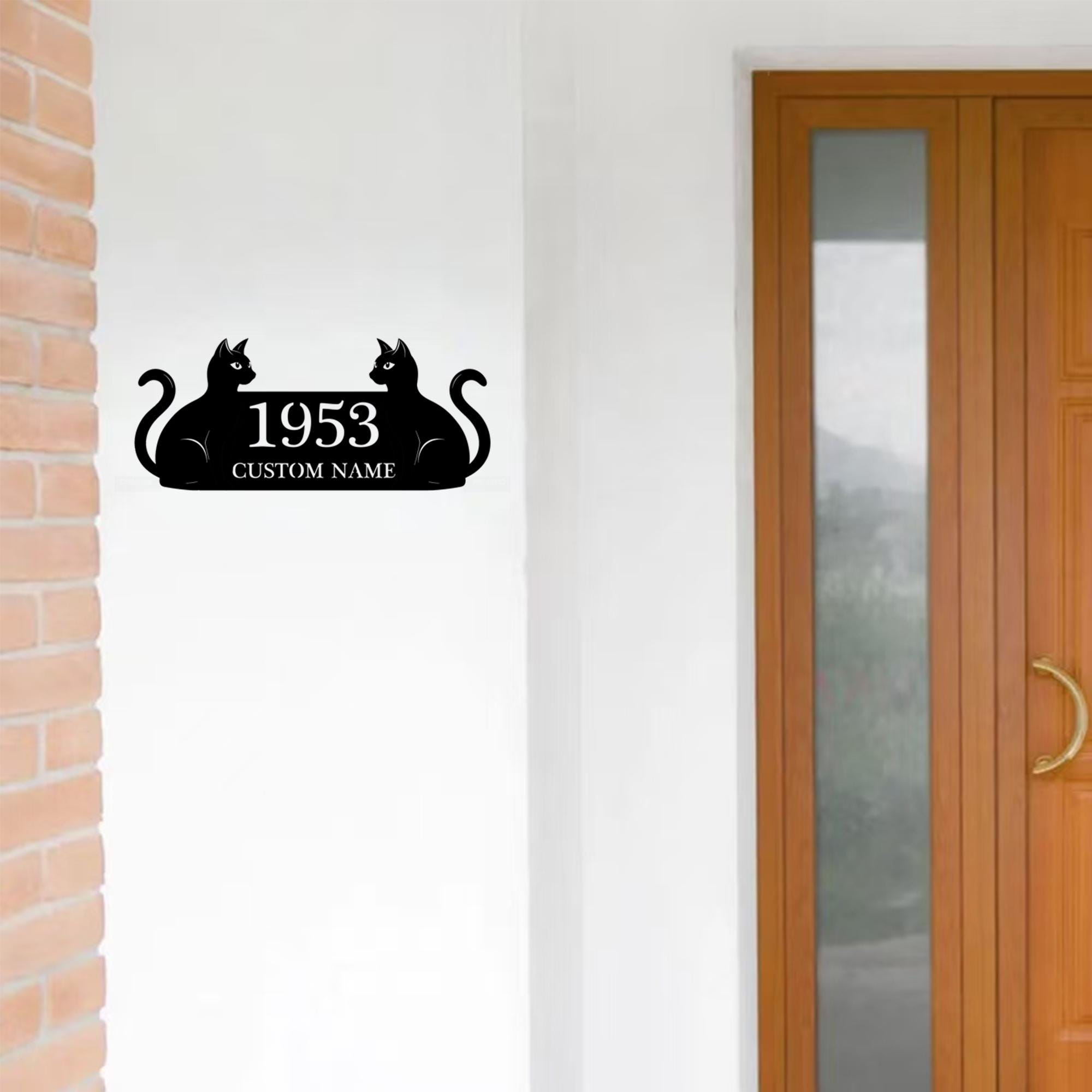 Custom Cat House Number Address Metal Sign,welcome Home Metal Sign,cat ...