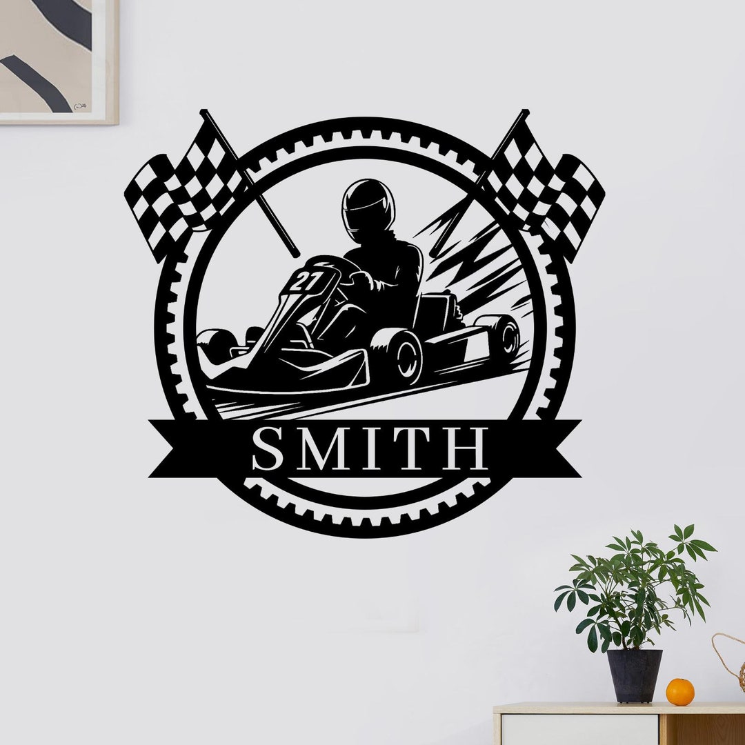 Personalized Go-karting Metal Sign Wall Art Decor, Fade-resistant With ...