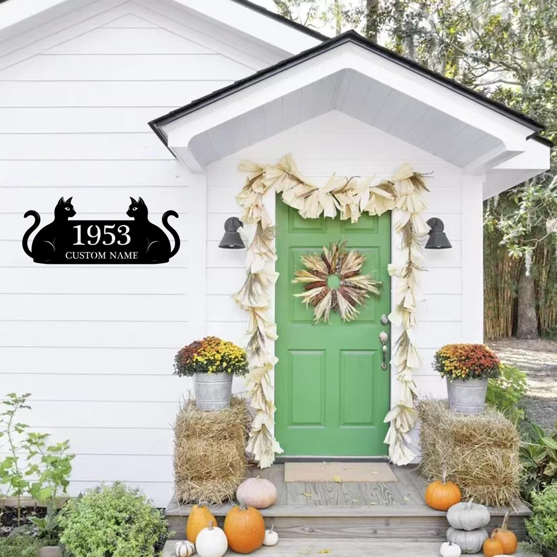 Custom Cat House Number Address Metal Sign,welcome Home Metal Sign,cat ...