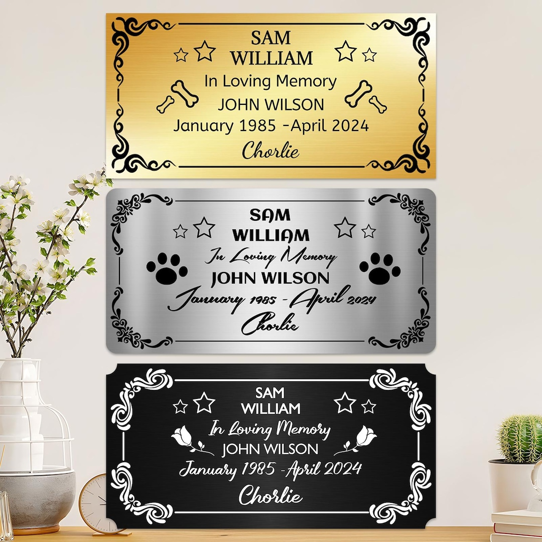 Custom Engraved Brass Name Plates, Brushed Solid Brass Frame Plaque ...