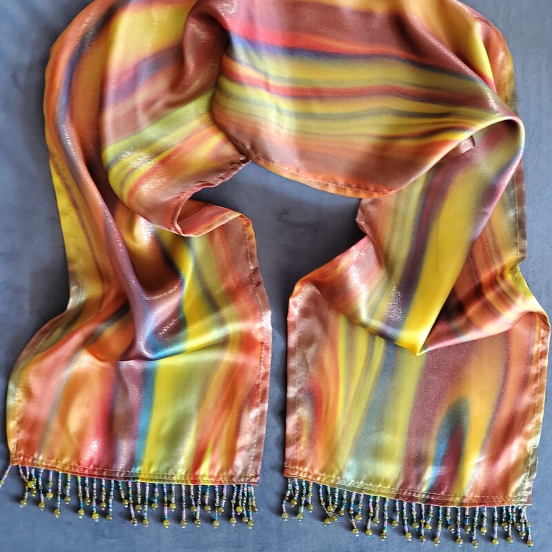 Scarf With Beads - Etsy