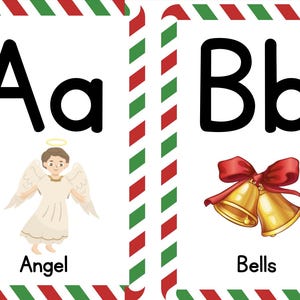 Christmas Alphabet Flash Cards With Canva Template Link - Etsy