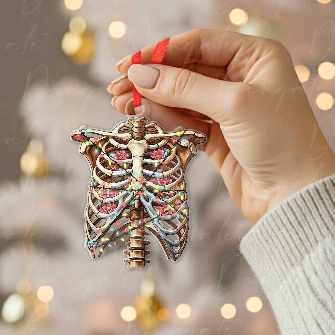 Floral Respiratory 2D Flat Christmas Ornament, Christmas Decor, Xmas ...