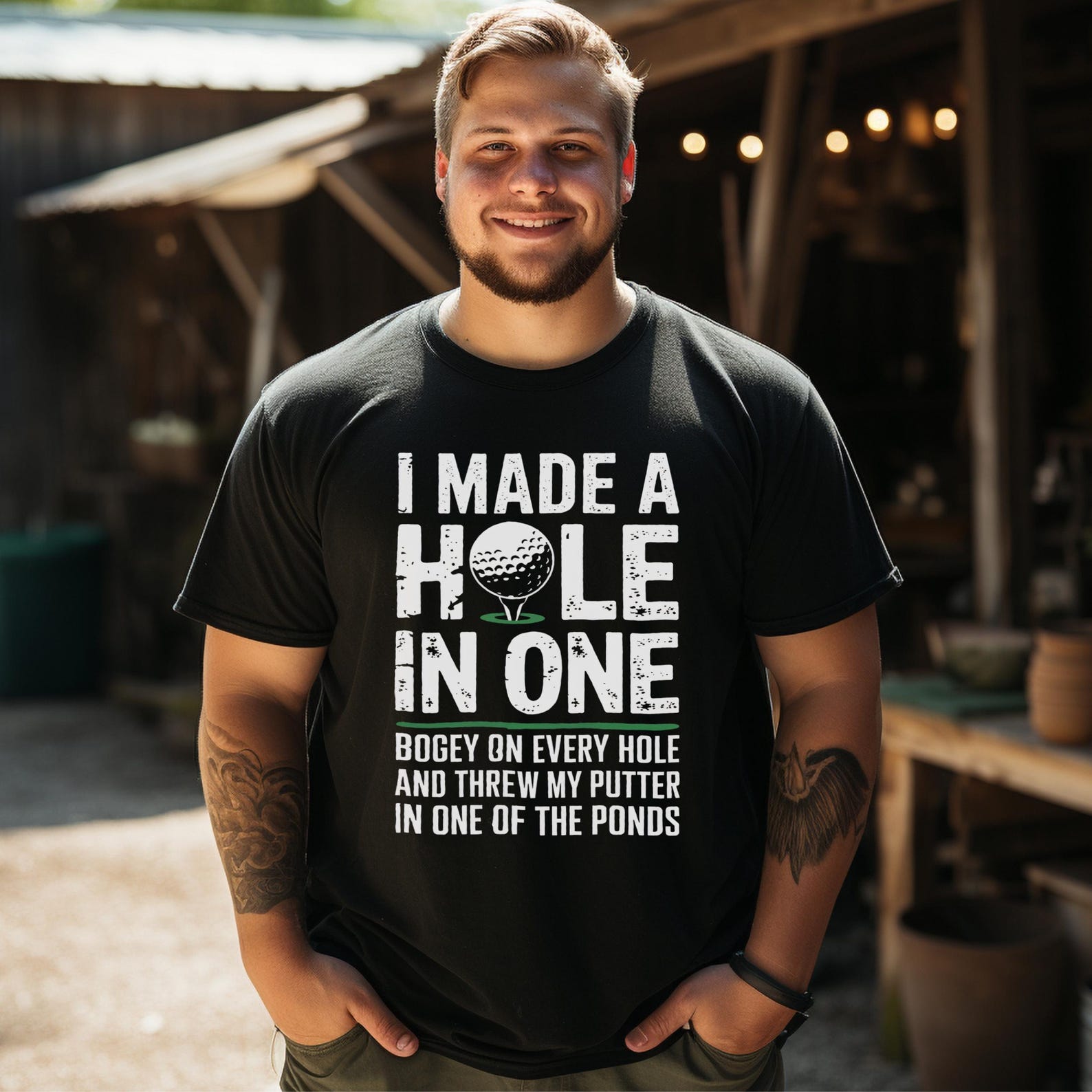 Funny Golf Shirt i Made a Hole in One Golf Humor Tee for Golfers Bogey ...