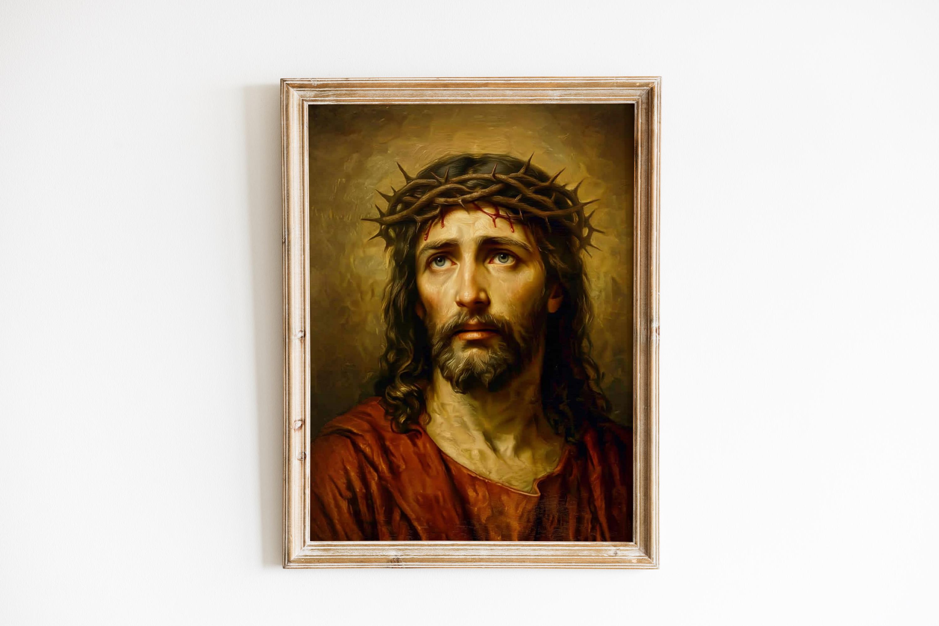 Jesus Christ Portrait Art Print, Christian Home Decor (digital Download ...