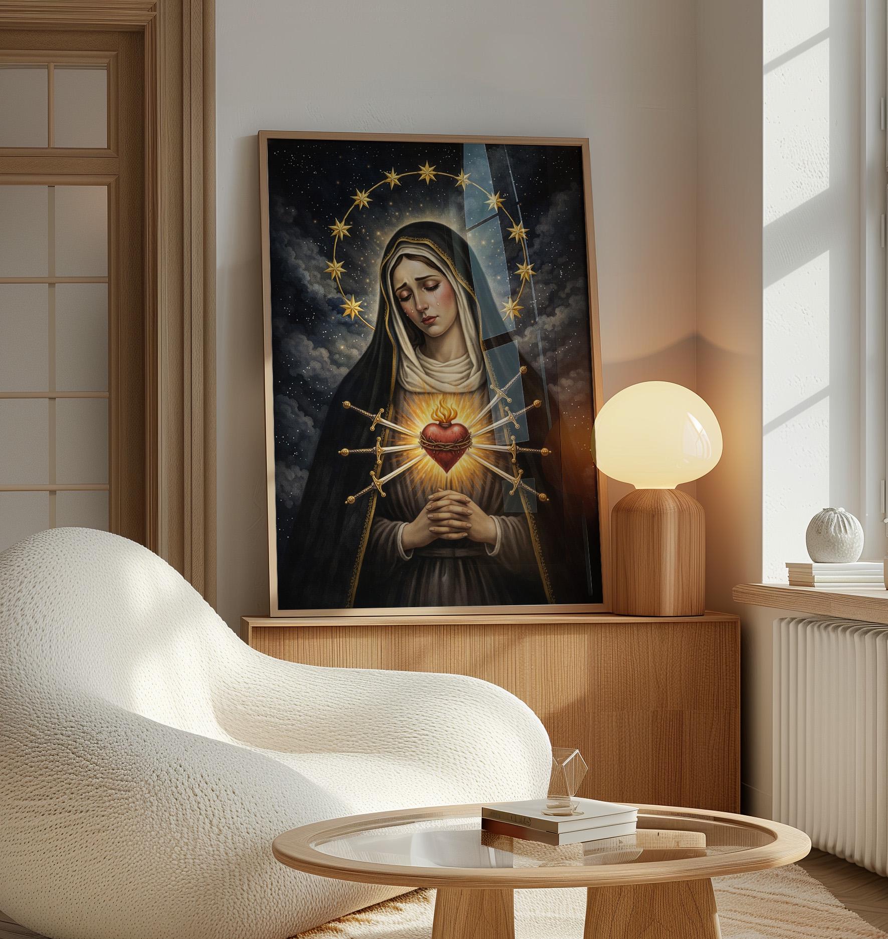 Our Lady of Sorrows Catholic Painting| Religious Art Christian Poster ...