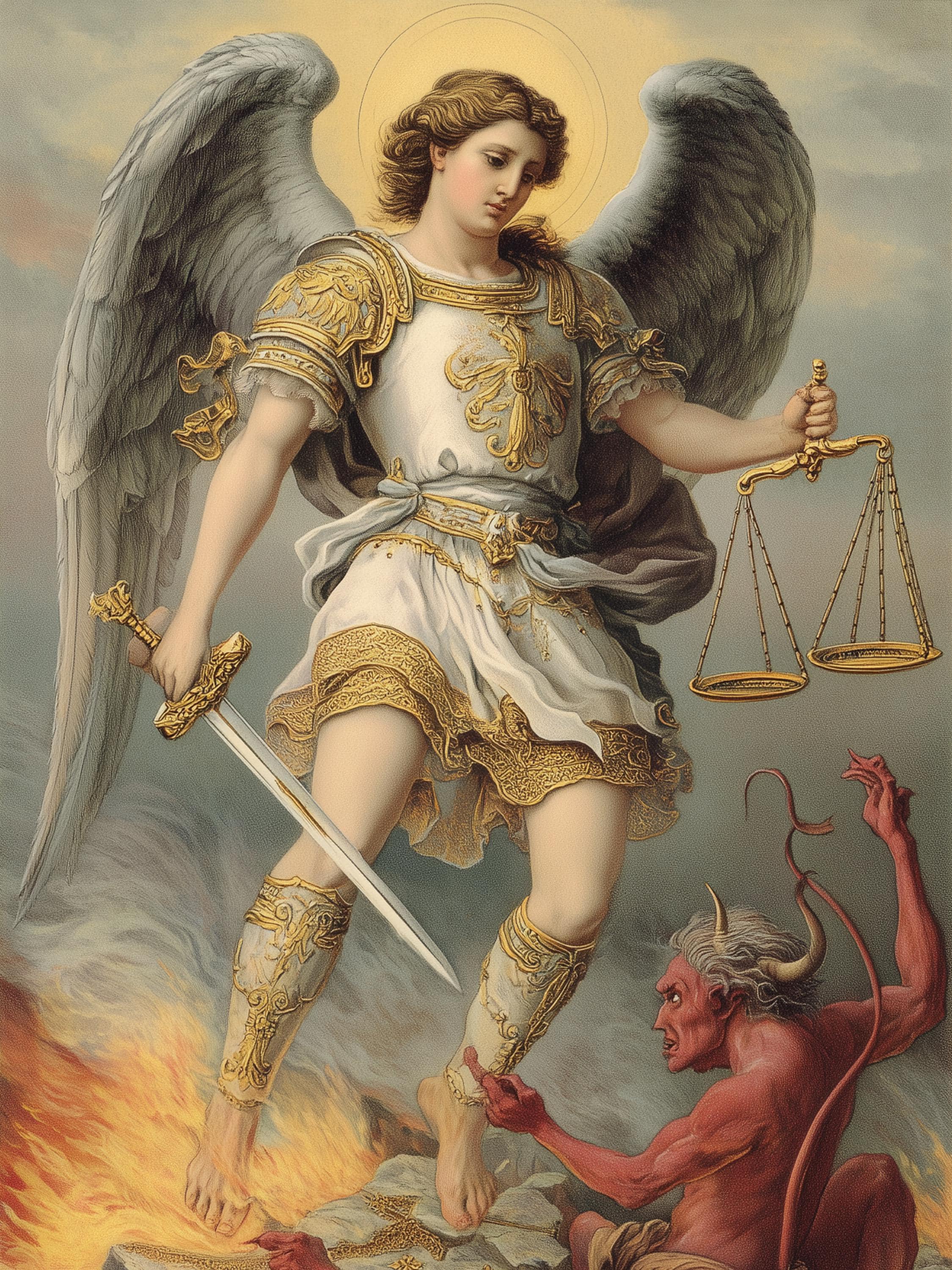 Archangel Michael Printable Art for Home Decor, Archangel Saint Michael ...