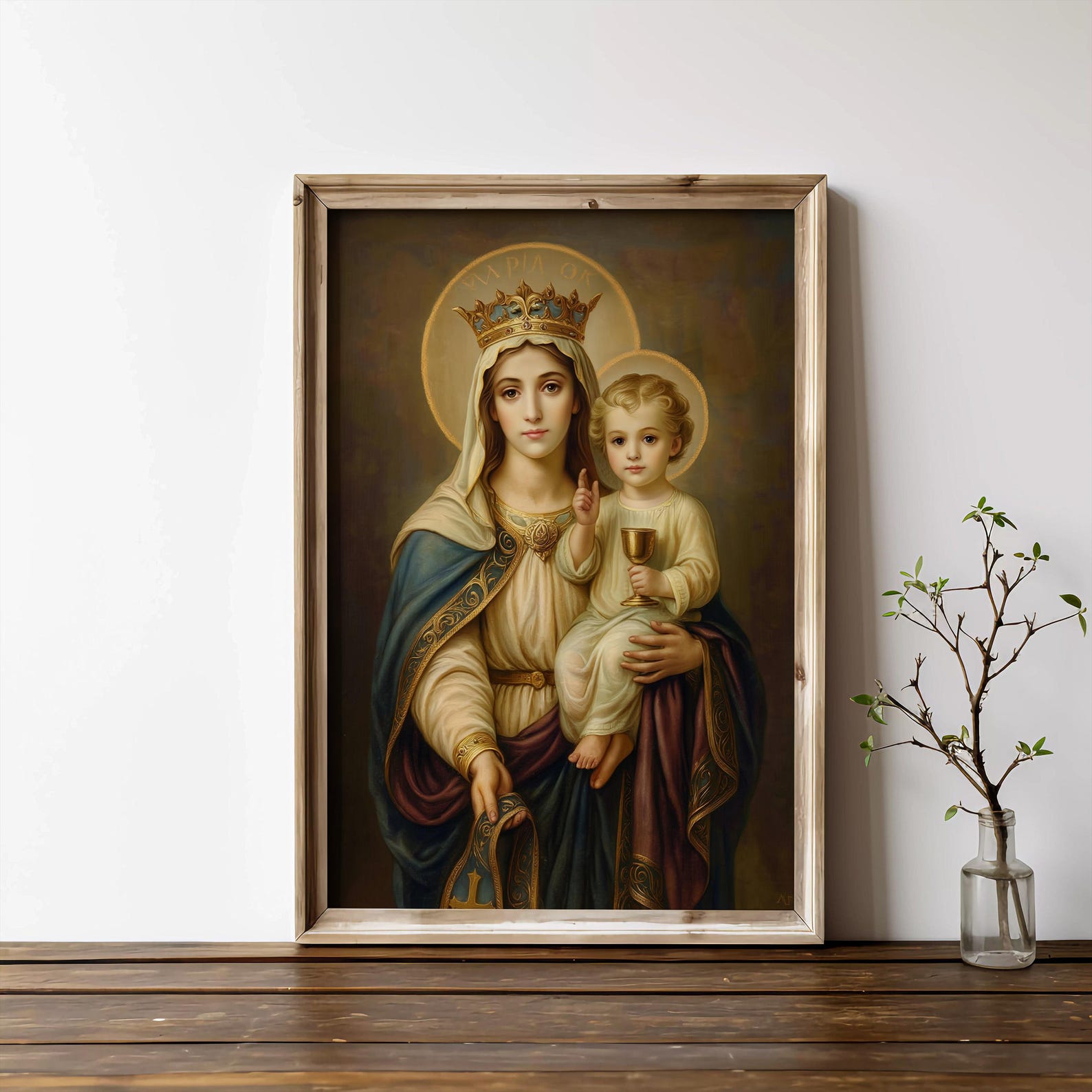 Mother Mary and Baby Jesus Art Print, Catholic Home Decor (digital ...
