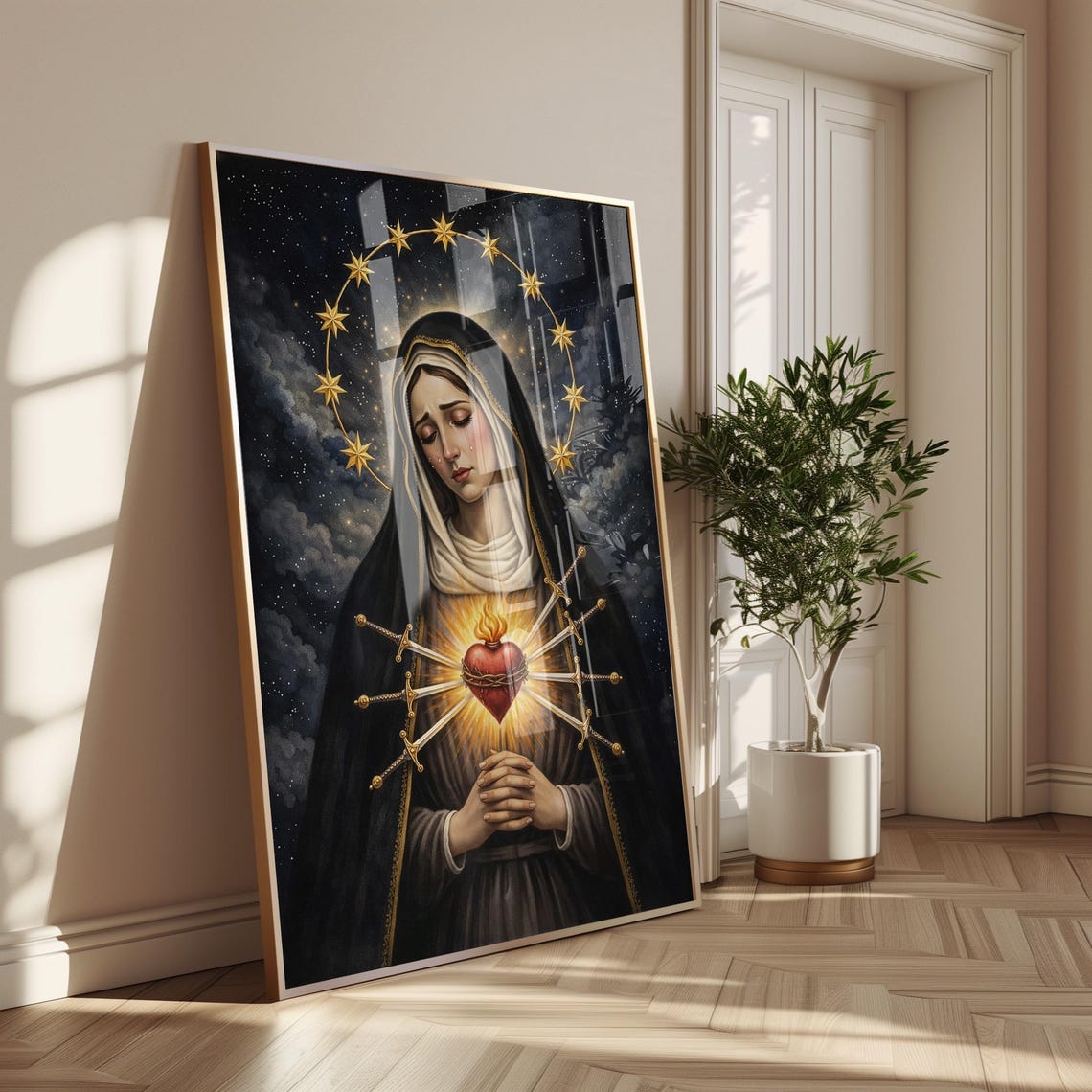 Our Lady of Sorrows Catholic Painting| Religious Art Christian Poster ...