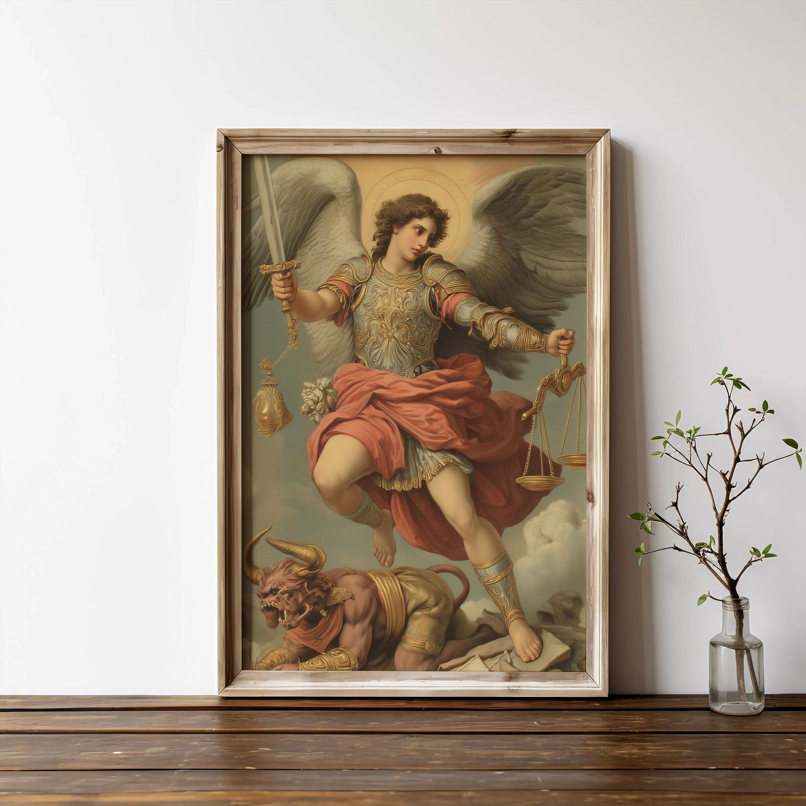 Archangel Michael Wall Art for Living Room, Archangel Saint Michael ...