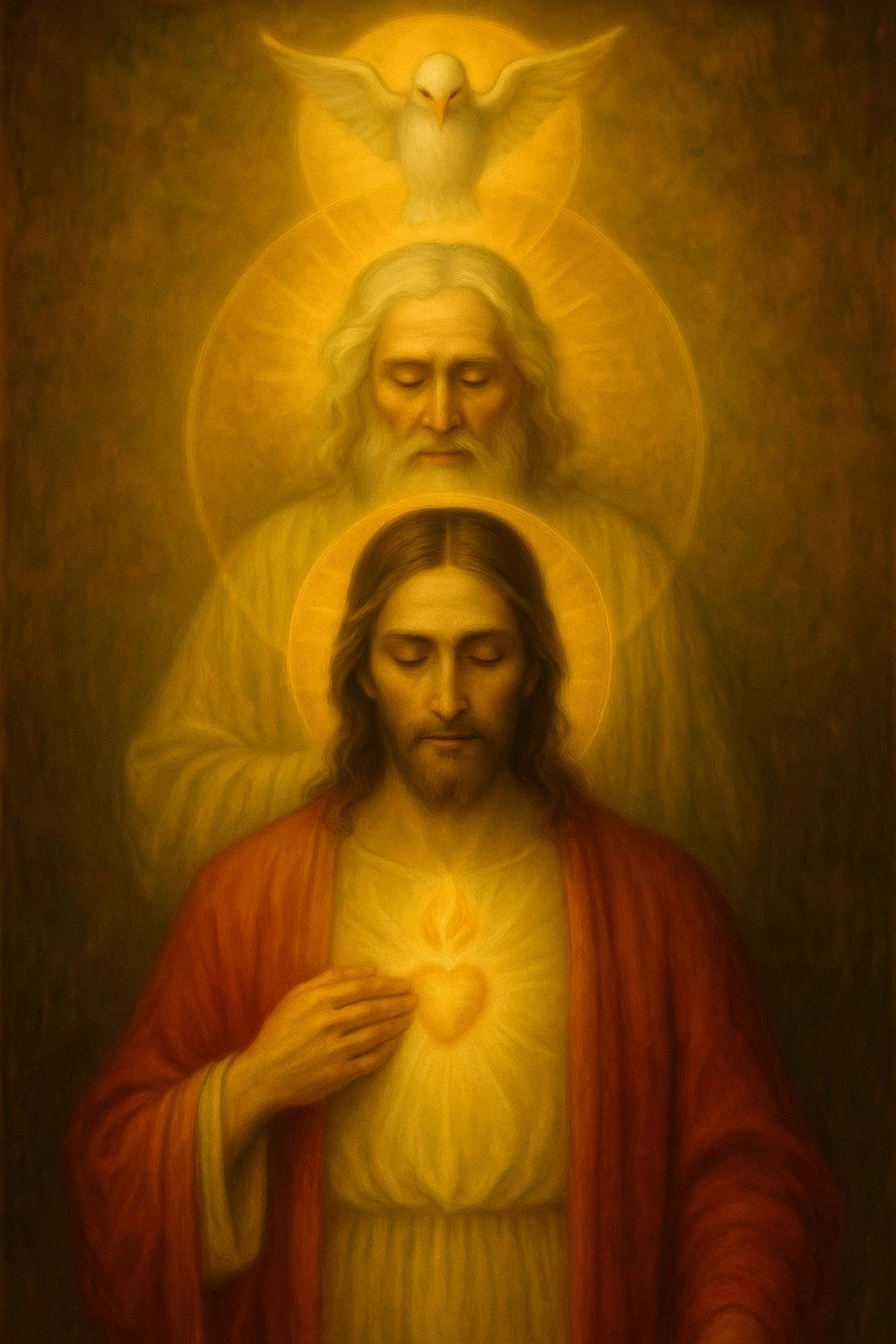 Holy Trinity Painting, the Father God the Son (jesus) the Holy Spirit ...