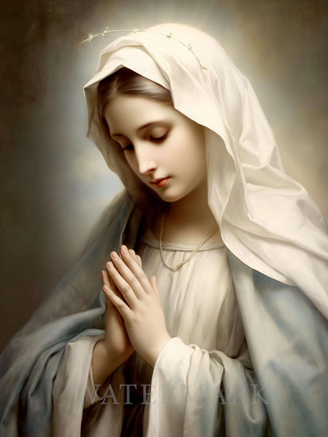 Blessed Virgin Mary Real Painting for Living Room Virgin Mary Wall Art ...