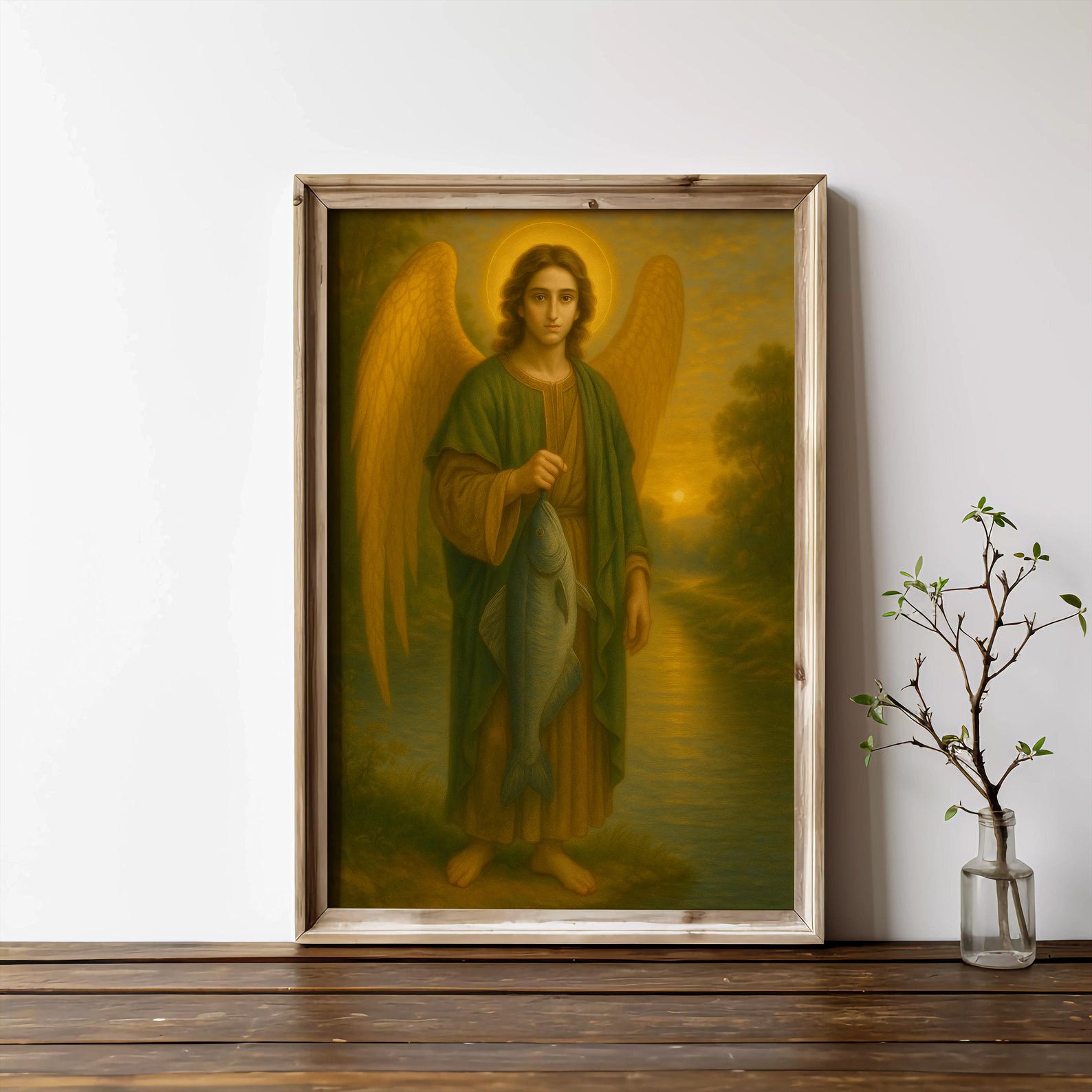 Archangel Raphael With the Healing Fish: Religious Art Catholic Decor ...