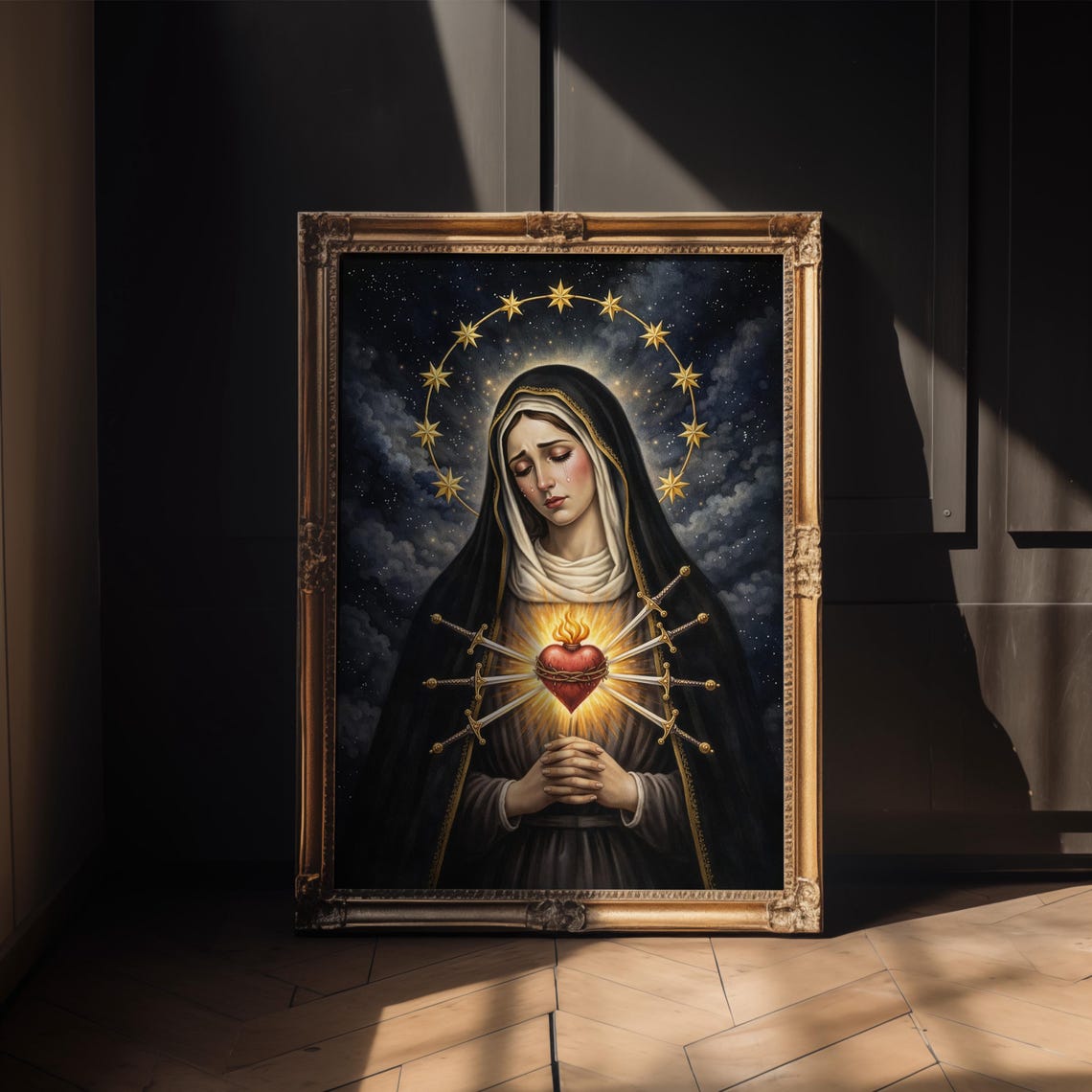 Our Lady of Sorrows Catholic Painting| Religious Art Christian Poster ...