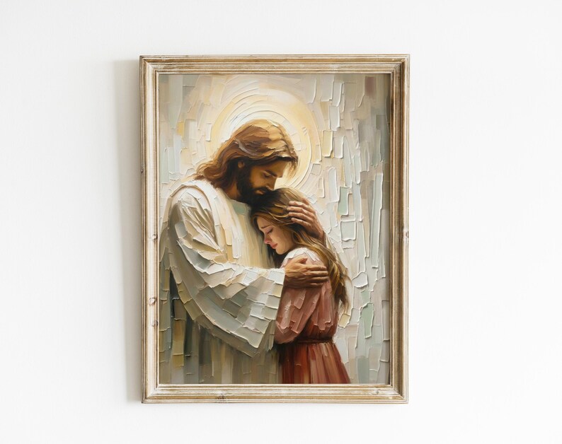 Jesus Embracing a Child, Christian Wall Art, Catholic Religious ...
