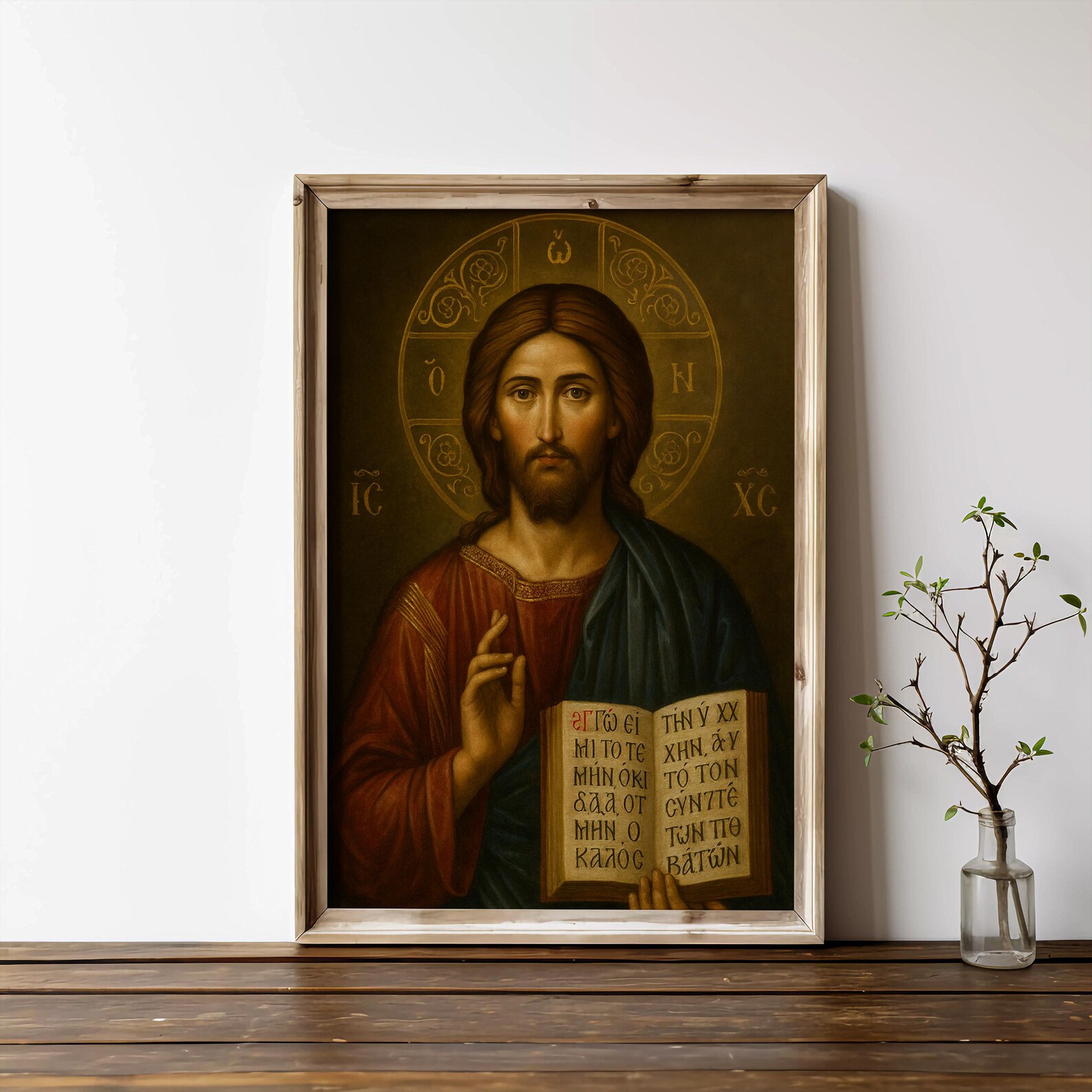 Jesus Christ Merciful Orthodox Icon Painting: Byzantine Wall Art ...