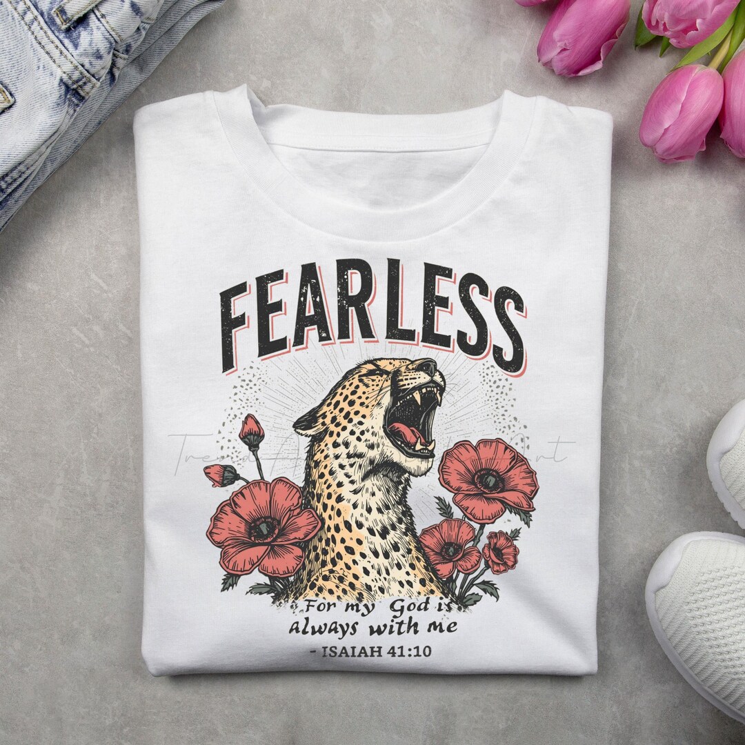 Fearless Leopard Christian PNG | Isaiah 41:10, Bible Verse (digital ...