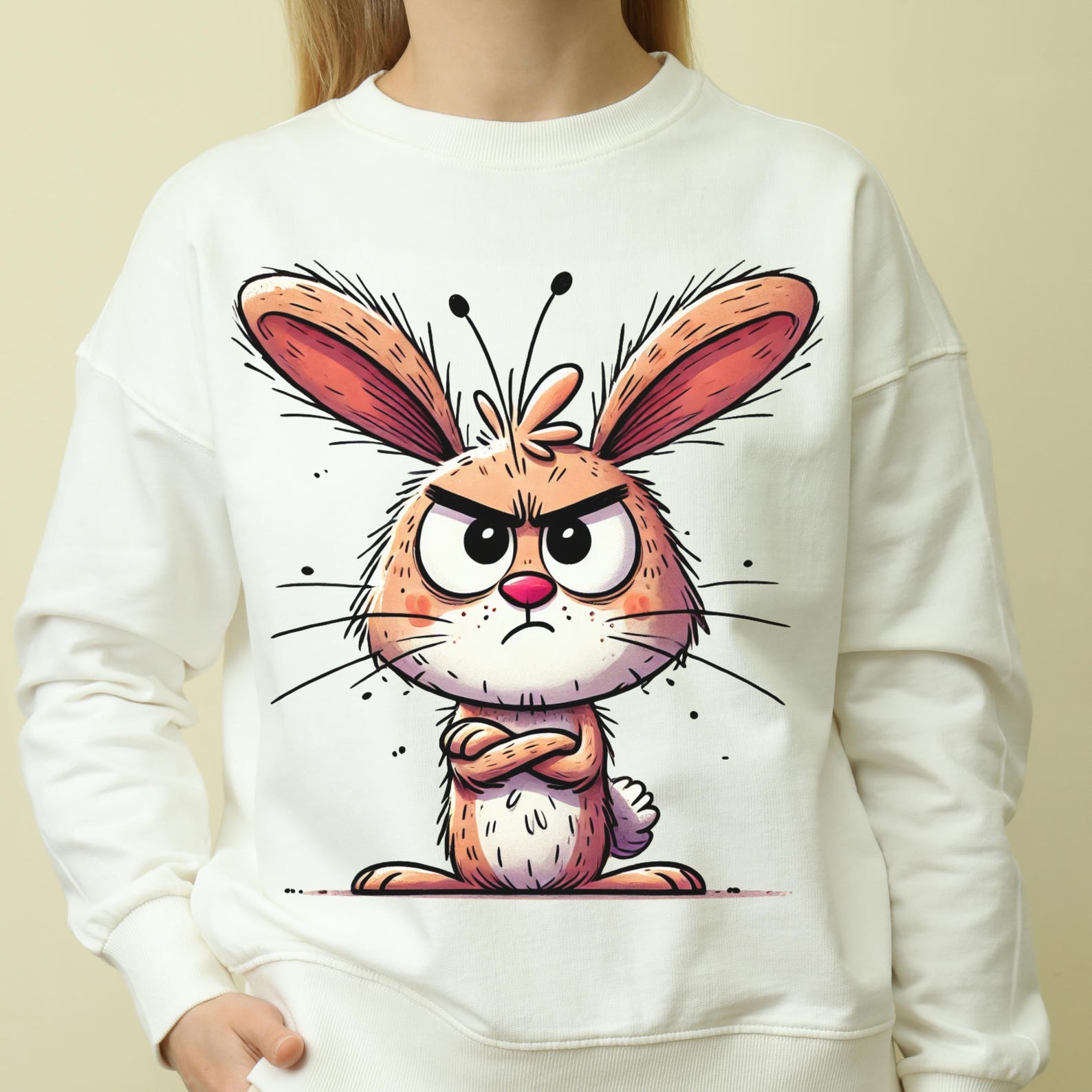 Grumpy Bunny Art: Funny Angry Rabbit Illustration (digital Download) - Etsy