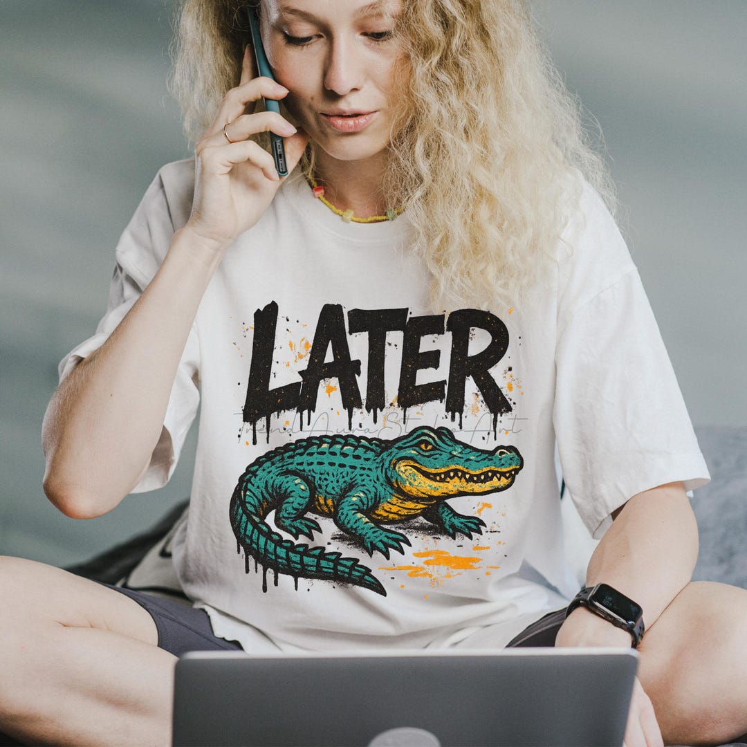 Later Gator Png, Funny Alligator Png, Graffiti Alligator Png, Retro ...