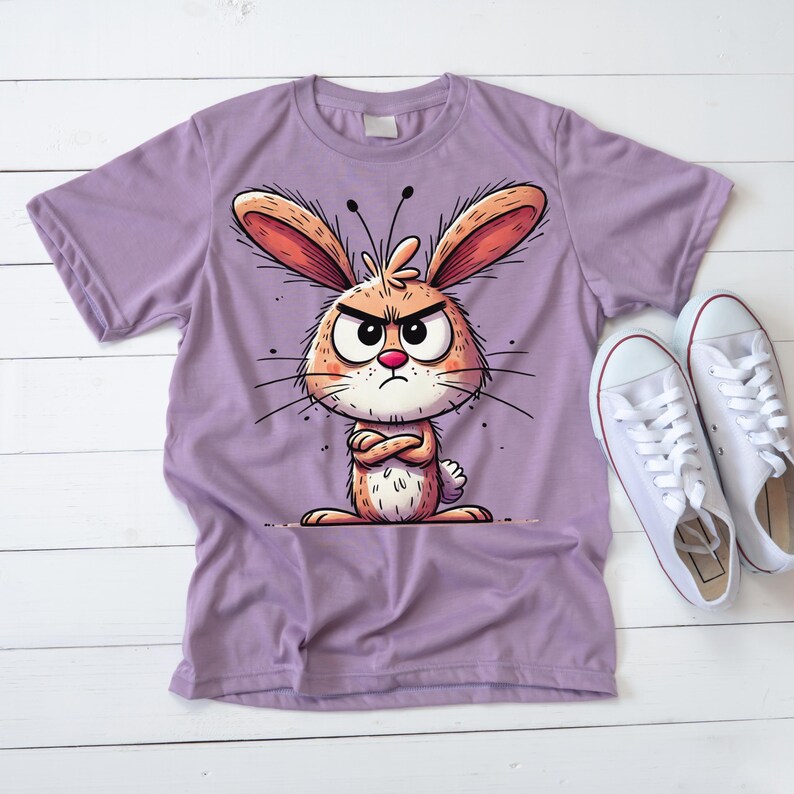 Grumpy Bunny Art: Funny Angry Rabbit Illustration (digital Download) - Etsy