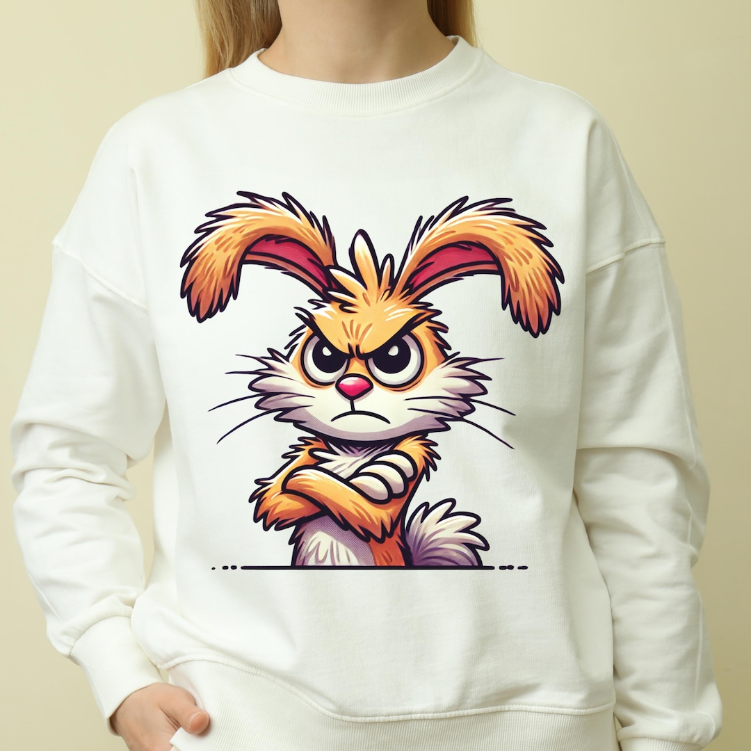Grumpy Bunny Cartoon Png, Funny Angry Rabbit Illustration, Animal ...