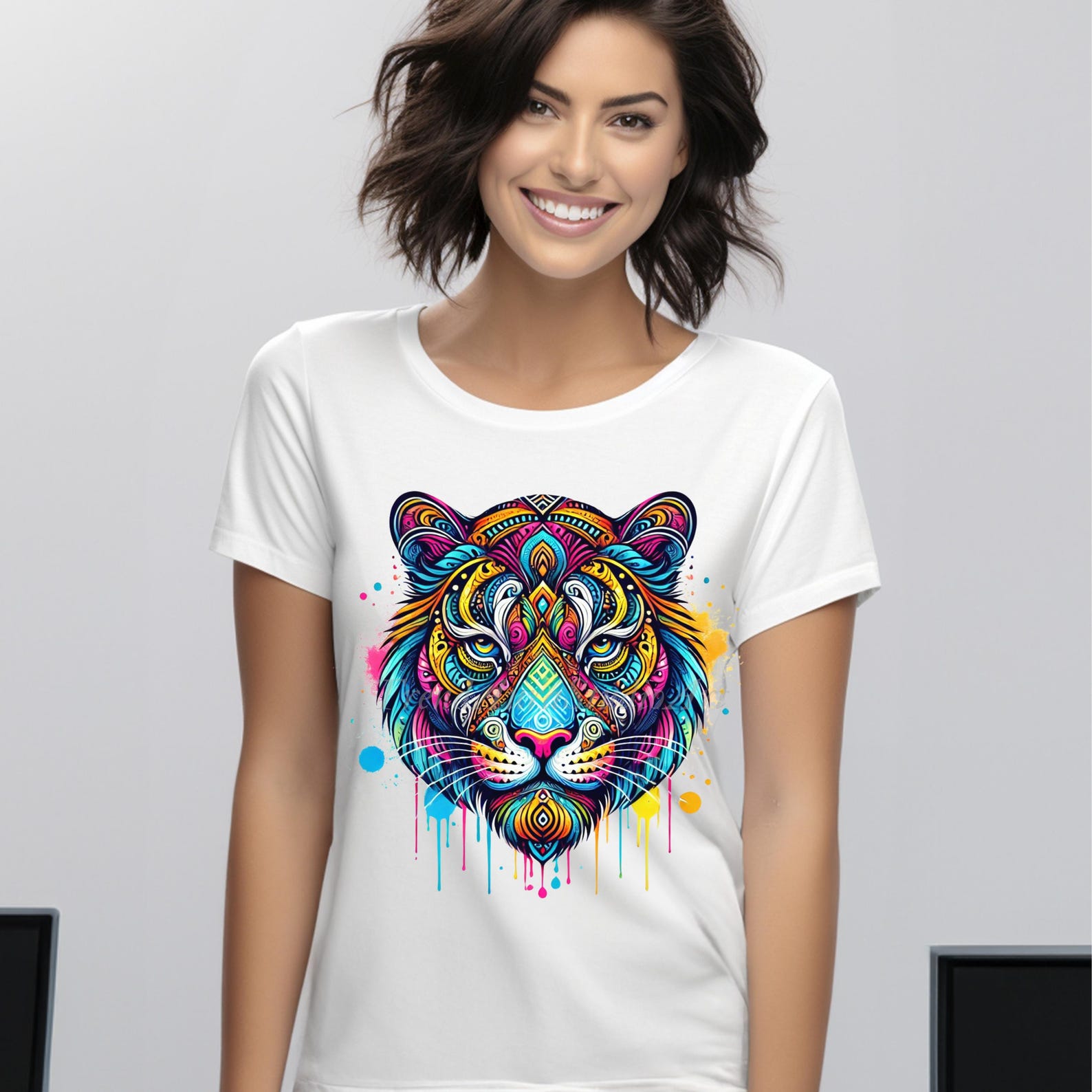 Tiger Png, Colorful Tiger Head, Tiger Shirt Sublimation, Tiger Clipart ...