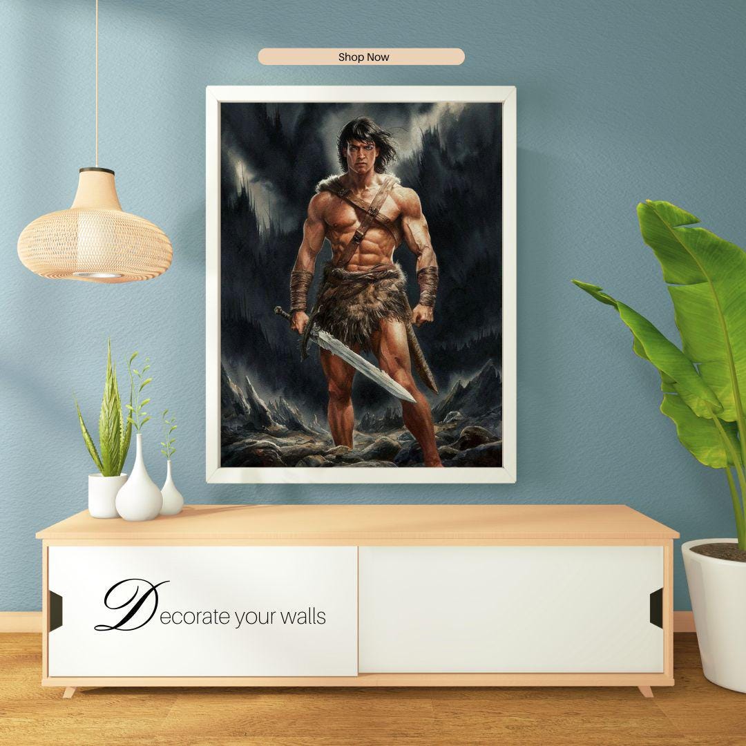 Conan the Barbar Digital Painting - Etsy