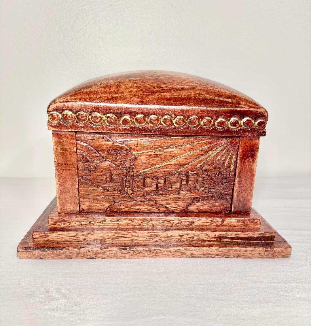 Antique Shepherd's Way Burl Wood Handcrafted Carved Slotted Collection ...