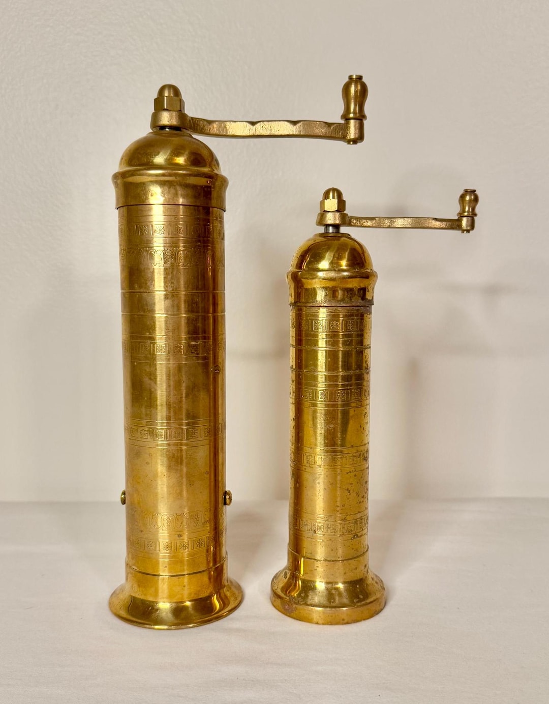 Brass Atlas Salt and Pepper Grinders, Brass Salt and Pepper Grinder Set ...