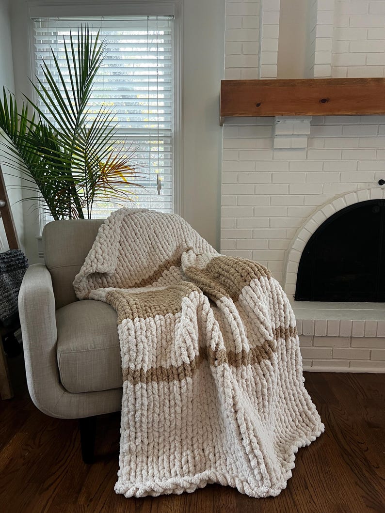 Chunky Knit Blanket Pattern - Etsy