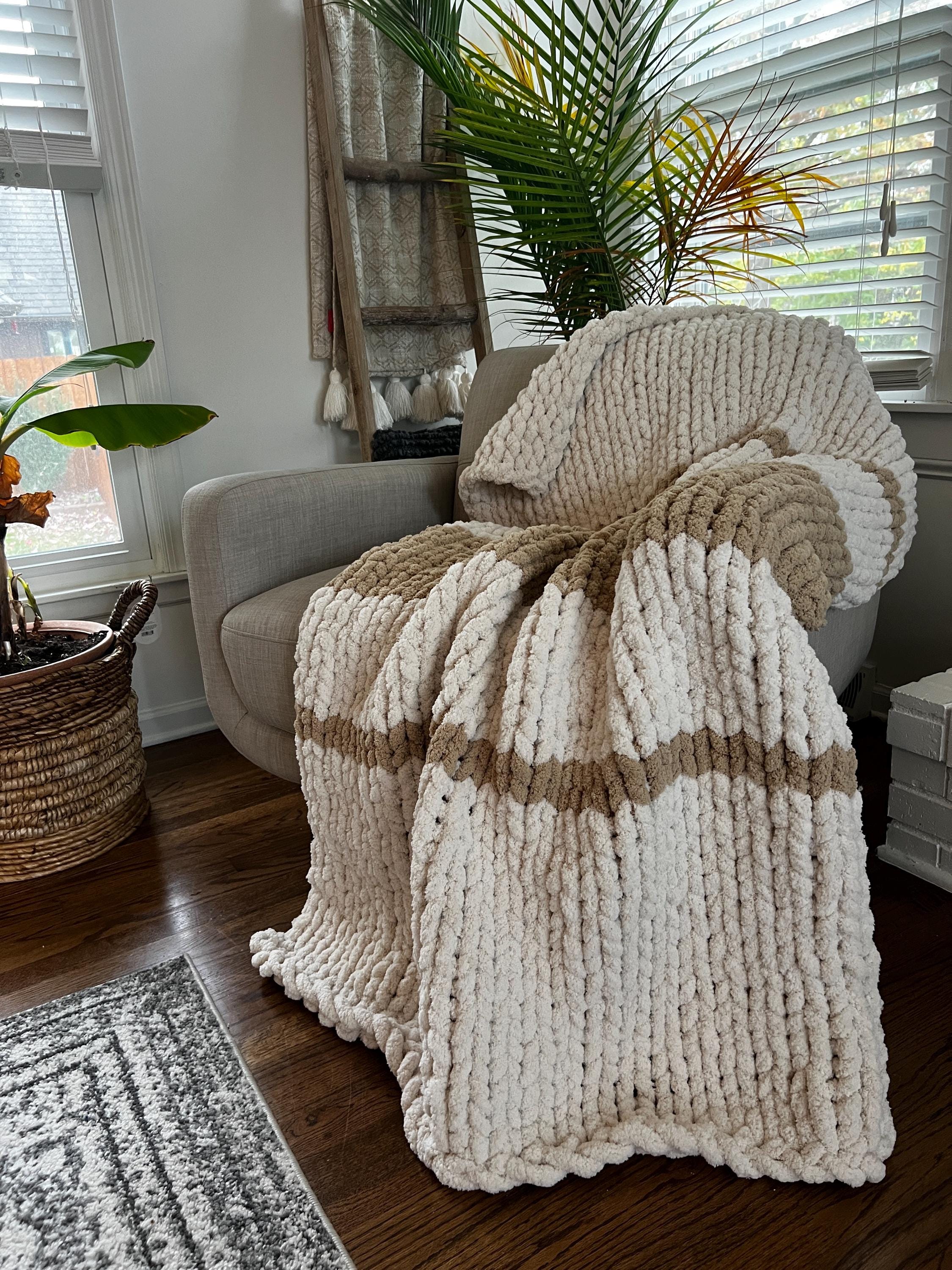 Chunky Knit Blanket Pattern - Etsy
