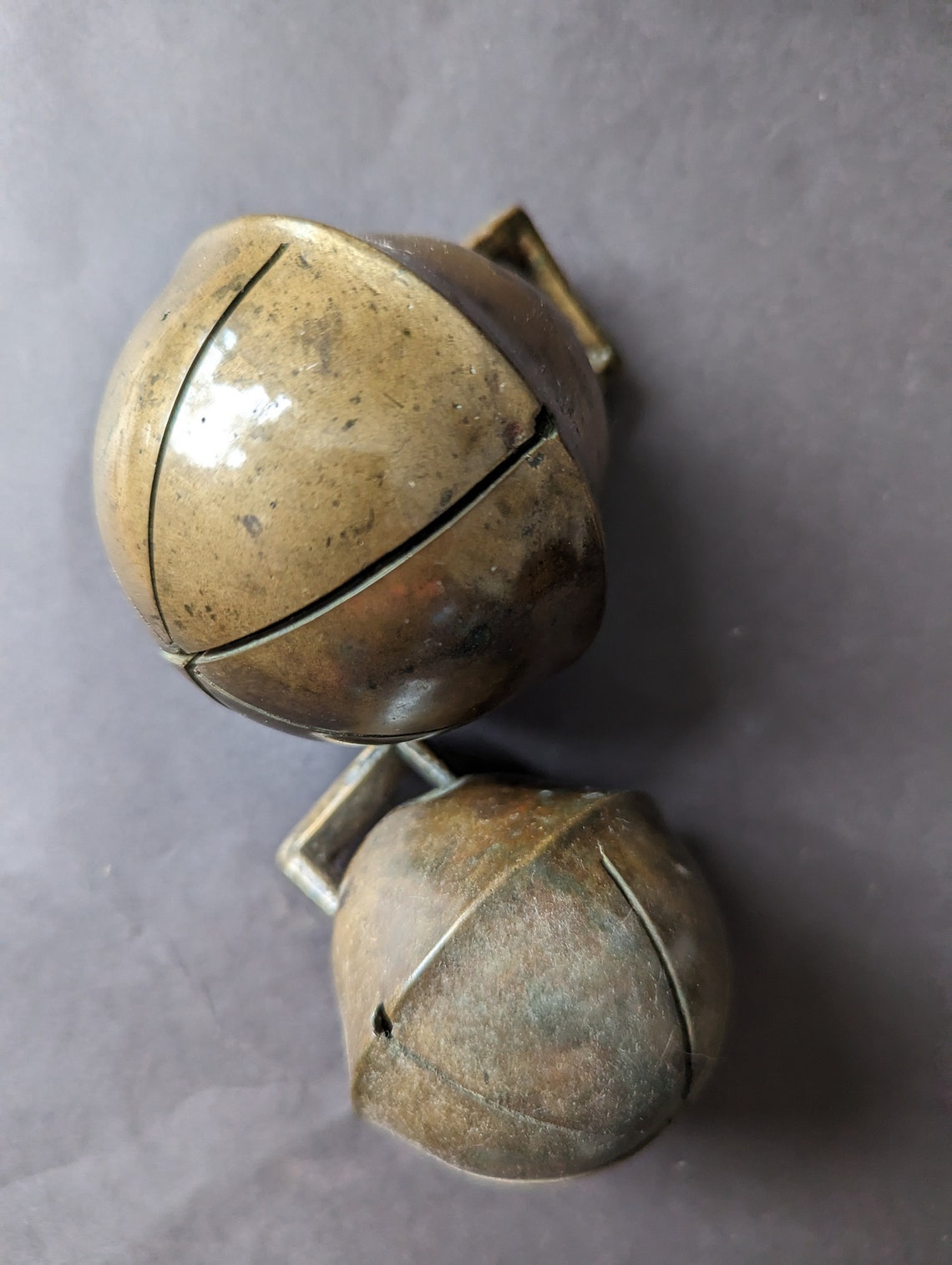Antique Solid Brass Horse Harness Sleigh Bells Pair of Large Swedish ...