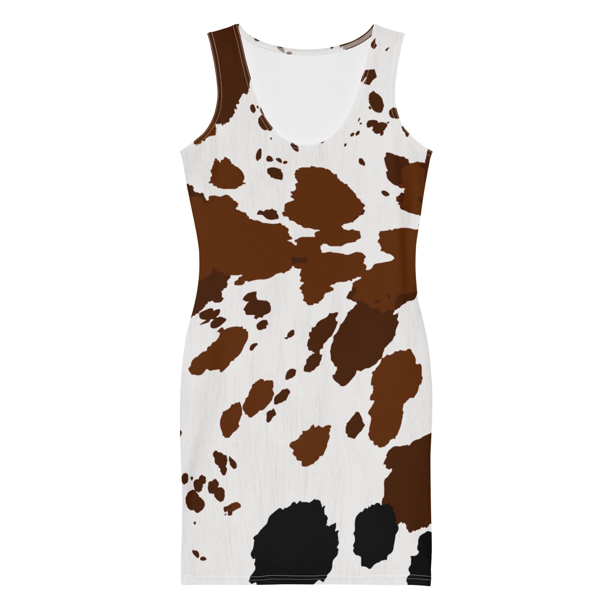 Cow Print Western Bodycon Dress for Women, Perfect With Cowboy Boots ...