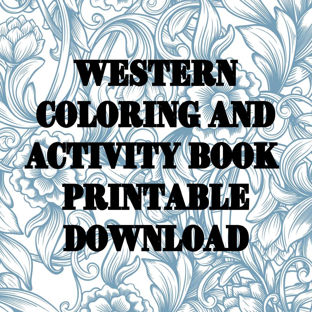 Cowboys and Western Coloring Book | 30 Printable Pages for Kids ...