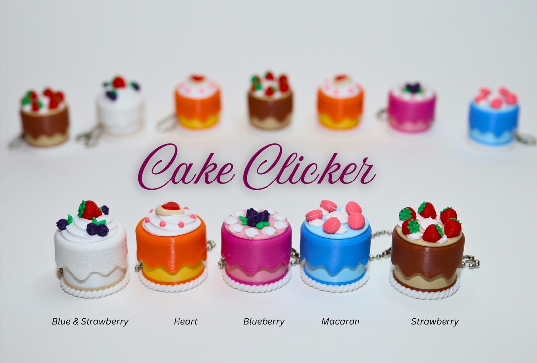 Cake Fidget Mechanical Clicker, 3D Printed Fun Toys, Keychain, Gift ...